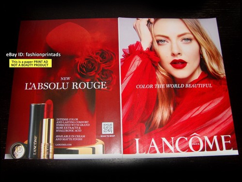 LANCOME 4-Page PRINT AD 2022 AMANDA SEYFRIED L'Absolu Rouge LUPITA NYONG'O | eBay