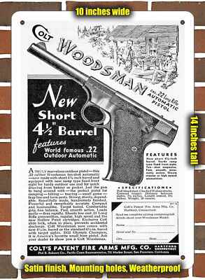 Metal Sign - 1933 Colt Woodsman .22 Pistol- 10x14 inches | eBay
