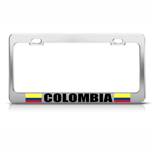 COLOMBIA COLOMBIAN FLAG Metal License Plate Frame Tag Holder | eBay