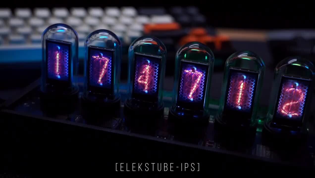 Modern Digital IPS Tube Clock Large Display PC Control DIY Gift Ref ...