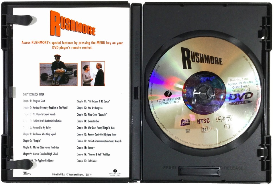 Rushmore (DVD, 1998, Widescreen) Like New ! Bill Murray Jason ...