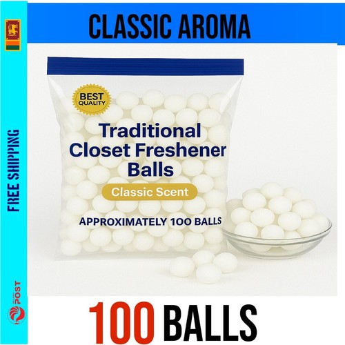 100 Balls Closet Freshener Balls 100 Pack – 200g Classic Scent ...