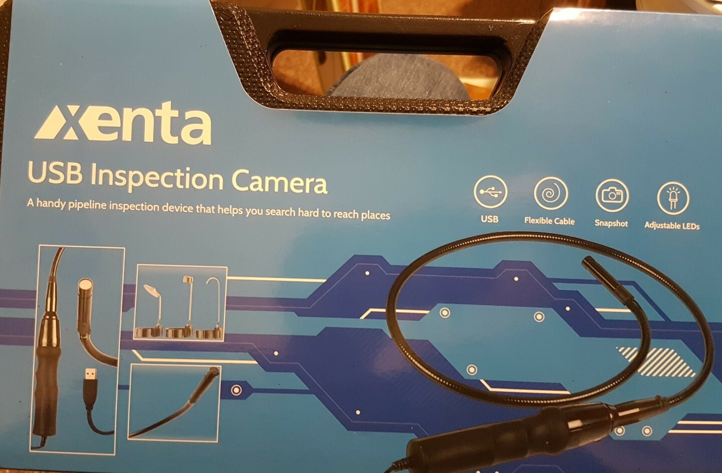 Xenta USB Inspection Camera Handy Pipeline Adjustable LED Flexible ...