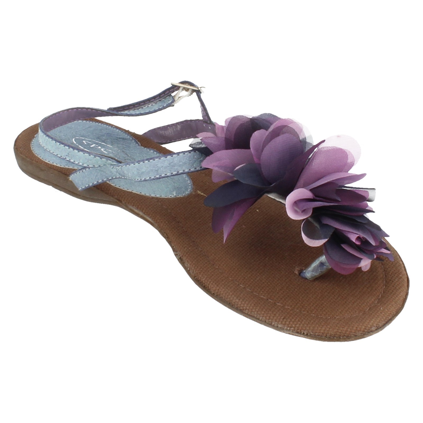 Ladies Spot on Flower toe post sandals with strap F0485 Variable sizes ...
