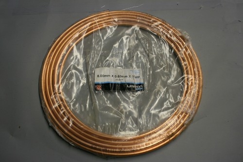 COPPER PLUMBING TUBE 8.00mm X 0.60mm X 10 meters, LAWTON TUBES, NEW ...