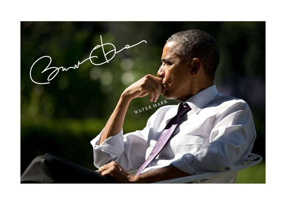 Barack Obama 5x7 Signed photo print US president democrat America | eBay
