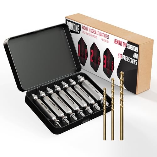 10PCS Screw Extractor Set – Stripped Screw & Bolt Remover, High-Speed ...