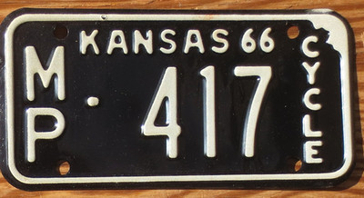 1966 Kansas Motorcycle License Plate Number Tag | eBay