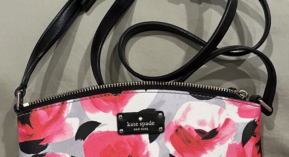 Kate Spade Red Pink Roses Flowers Domed Crossbody Shoulder Bag | eBay