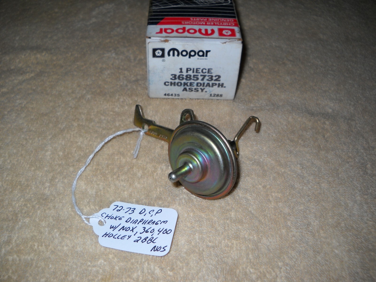 NOS Mopar 72-73 Dodge Chrysler Plymouth Choke Diaphragm w/NOX 360 400 ...