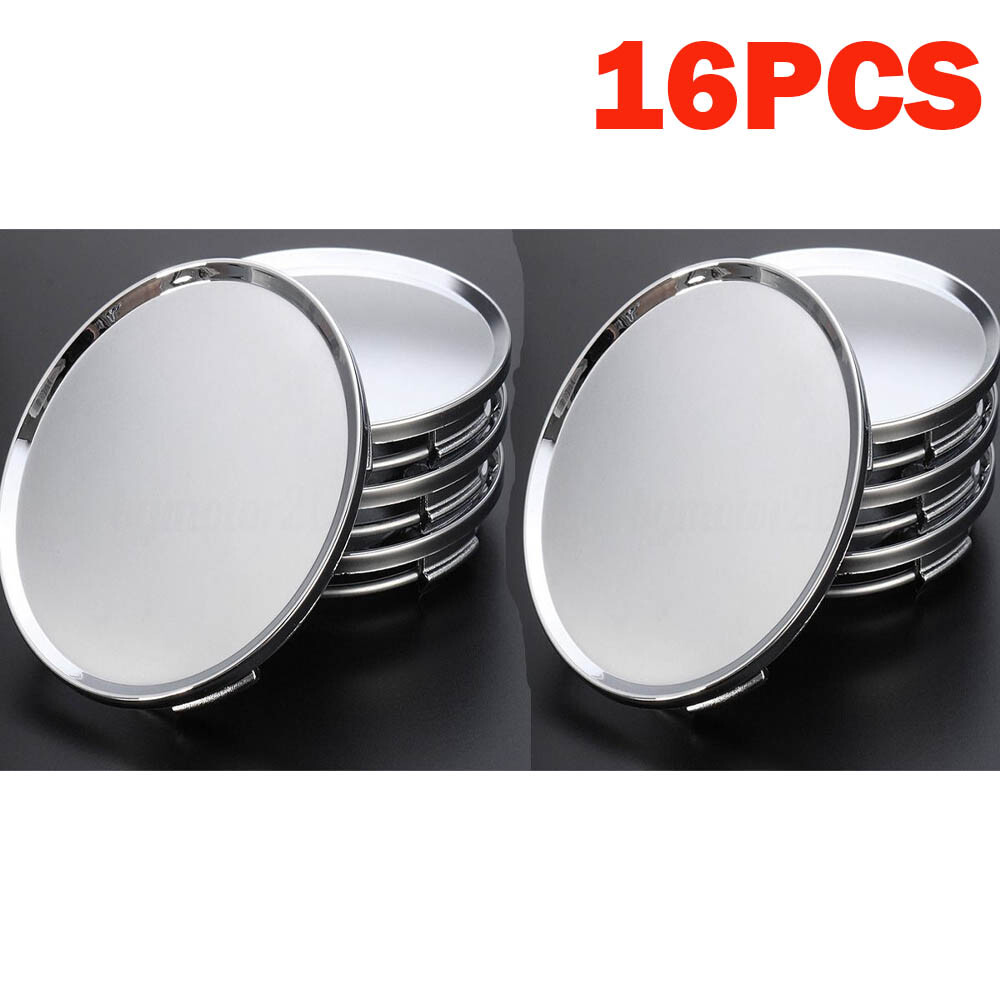 16Pcs Universal Chrome Car Wheel Center Caps Tyre Rim Hub Cap Cover ABS ...