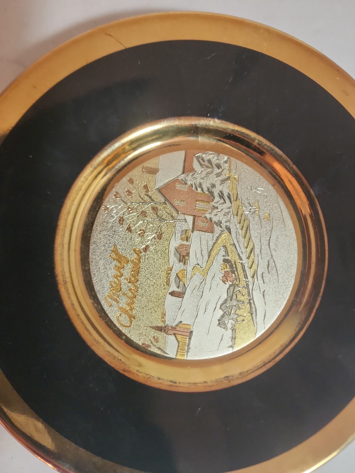 ORIGINAL CHOKIN ART Exclusive Dynasty Gallery 6 1/2" plate Gold Merry ...