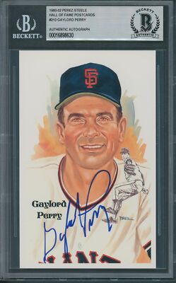 1991 Perez-Steele #210 Gaylord Perry Beckett Authentic Autograph Signed ...