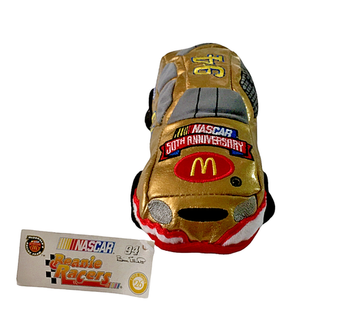 Nascar Beanie Racer Bill Elliott McDonald Gold Car Plush 1998 Series ...