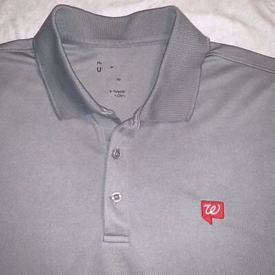 Walgreens Employee Polo Shirt Mens Large Gray Performance Short Sleeve ...