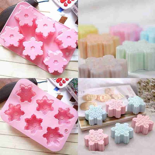 Snowflake Shape Soap Silicone Mold Christmas Aroma Gypsum Plaster ...