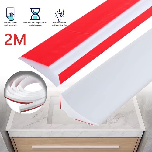 1-2Pcs 2m Bendable Bathroom Bath Edging Seal Trim Strip Kitchen Water ...