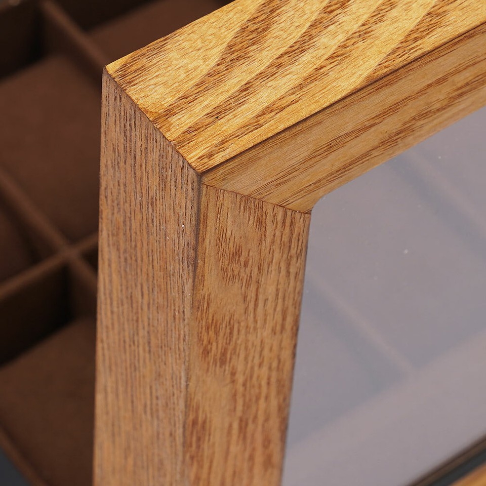 Mens 10 Grids Wooden Watch Display Case Collection Storage Holder Cases ...