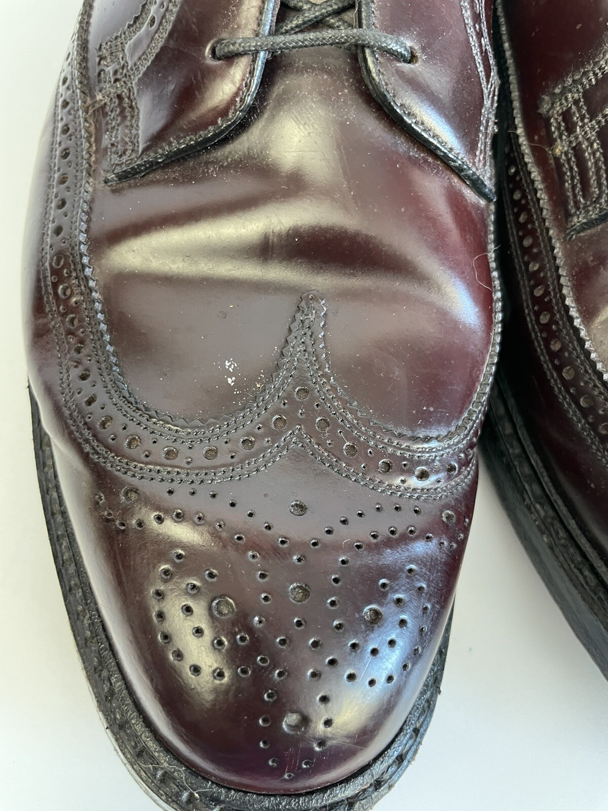 Florsheim Shell Cordovan Burgundy Wing Tip Mens Shoes… - Gem