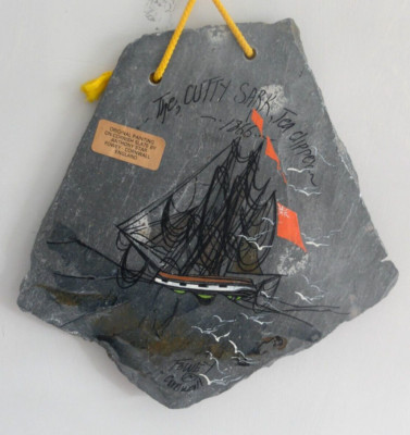 Vintage Cutty Sark tea clipper 1866 painting on Cornish slate by ...