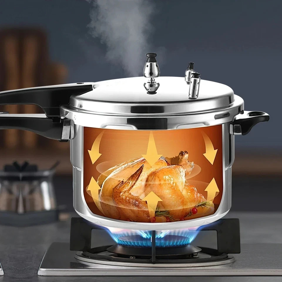 4L Aluminium Pressure Cooker Stovetop Fast Cooking Safe Lid Kitchen Pot ...