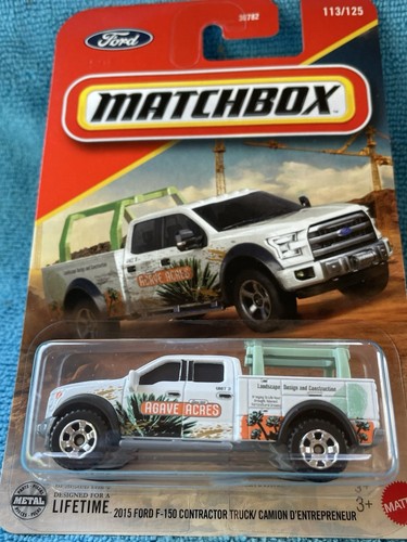 New 2025 Matchbox #113 the 2015 Ford F-150 Contractor Truck WHITE-AGAVE ...