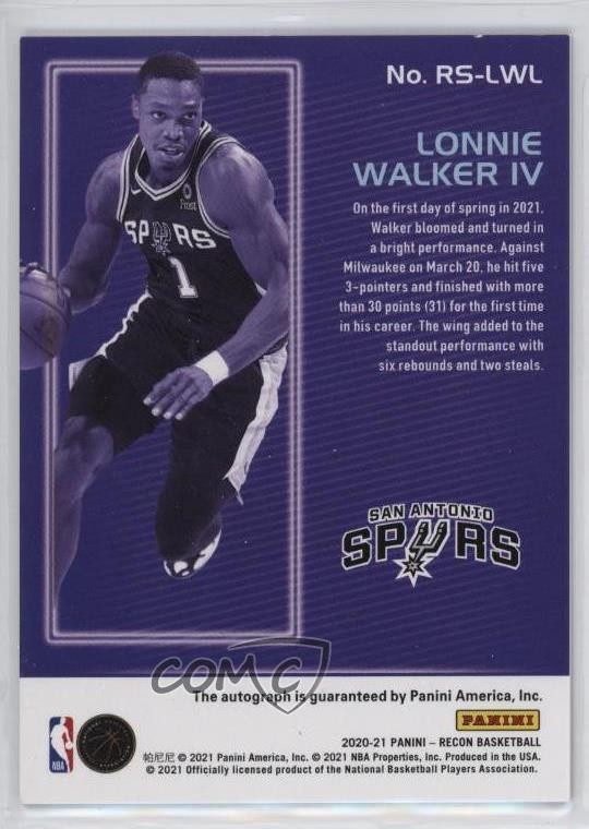 2020-21 Panini Recon Signatures Red 42/99 Lonnie Walker IV #RS-LWL Auto ...