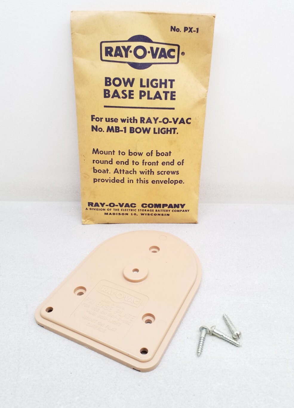 PX-1 Ray-o-vac MB-1 Marine Bow Light Base Plate - Free Shipping | eBay