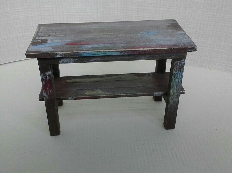 Dollhouse Miniature Artist Studio Table Filled Painting Supplies 1:12 ...