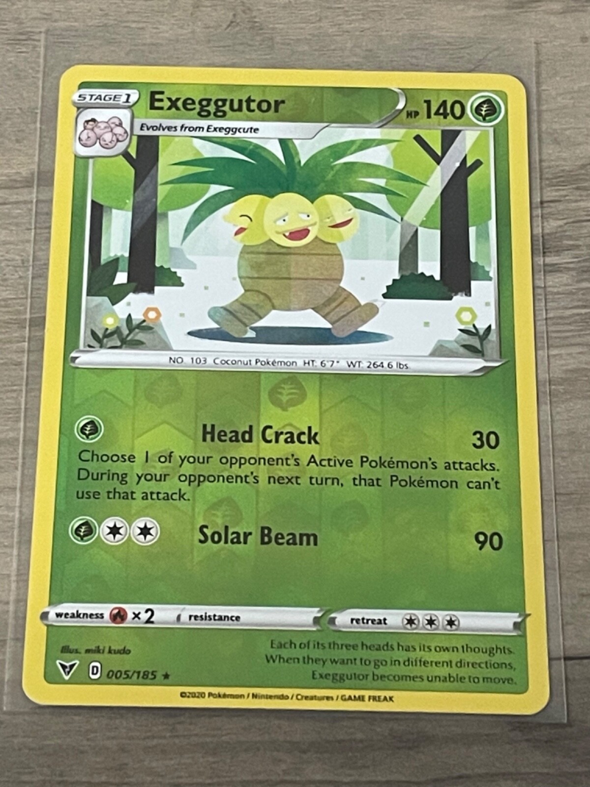 x1 Exeggutor - 005/185 - Rare - Reverse Holo Pokemon SS04 Vivid Voltage ...