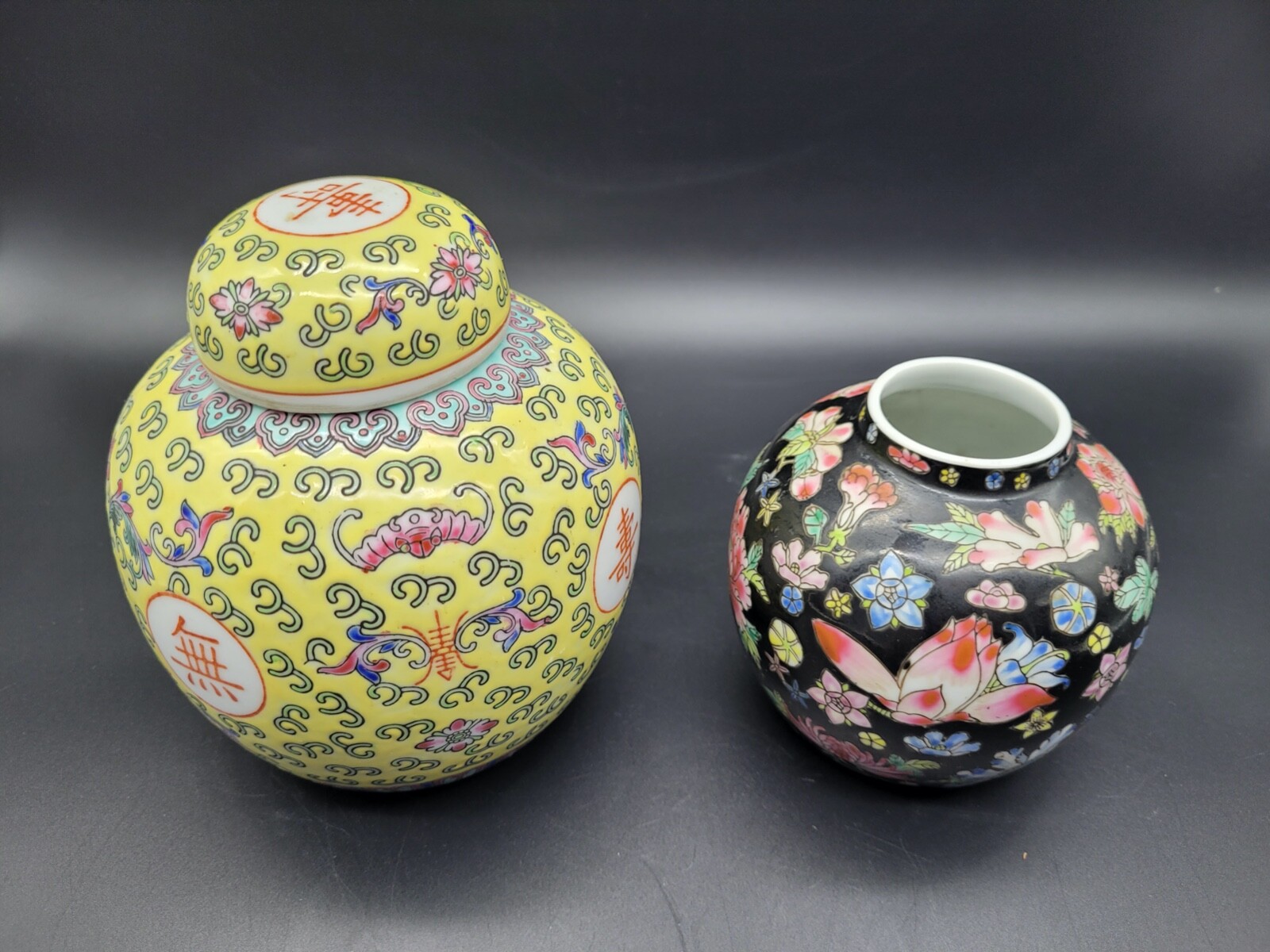 Vintage Chinese Hand Enamelled Ginger Jars Two Chinese Vase | eBay