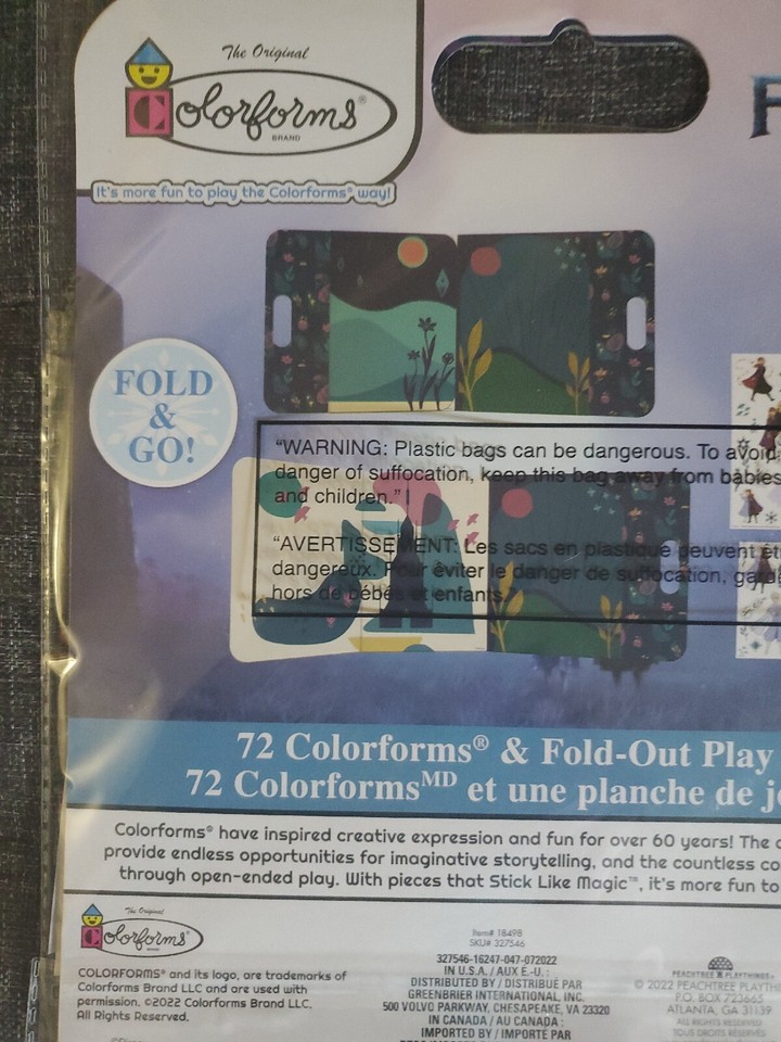 Disney FROZEN 2 JUMBO 10x12" On The Go Adventure Set COLORFORMS Stick ...