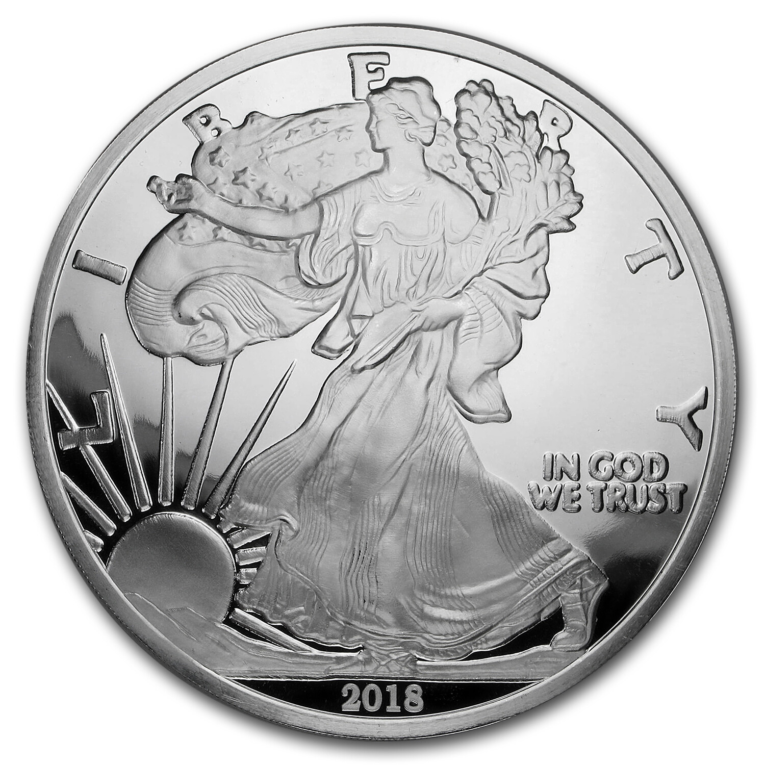 4 oz Silver Round - 2018 Silver Eagle (w/Box & COA) | eBay