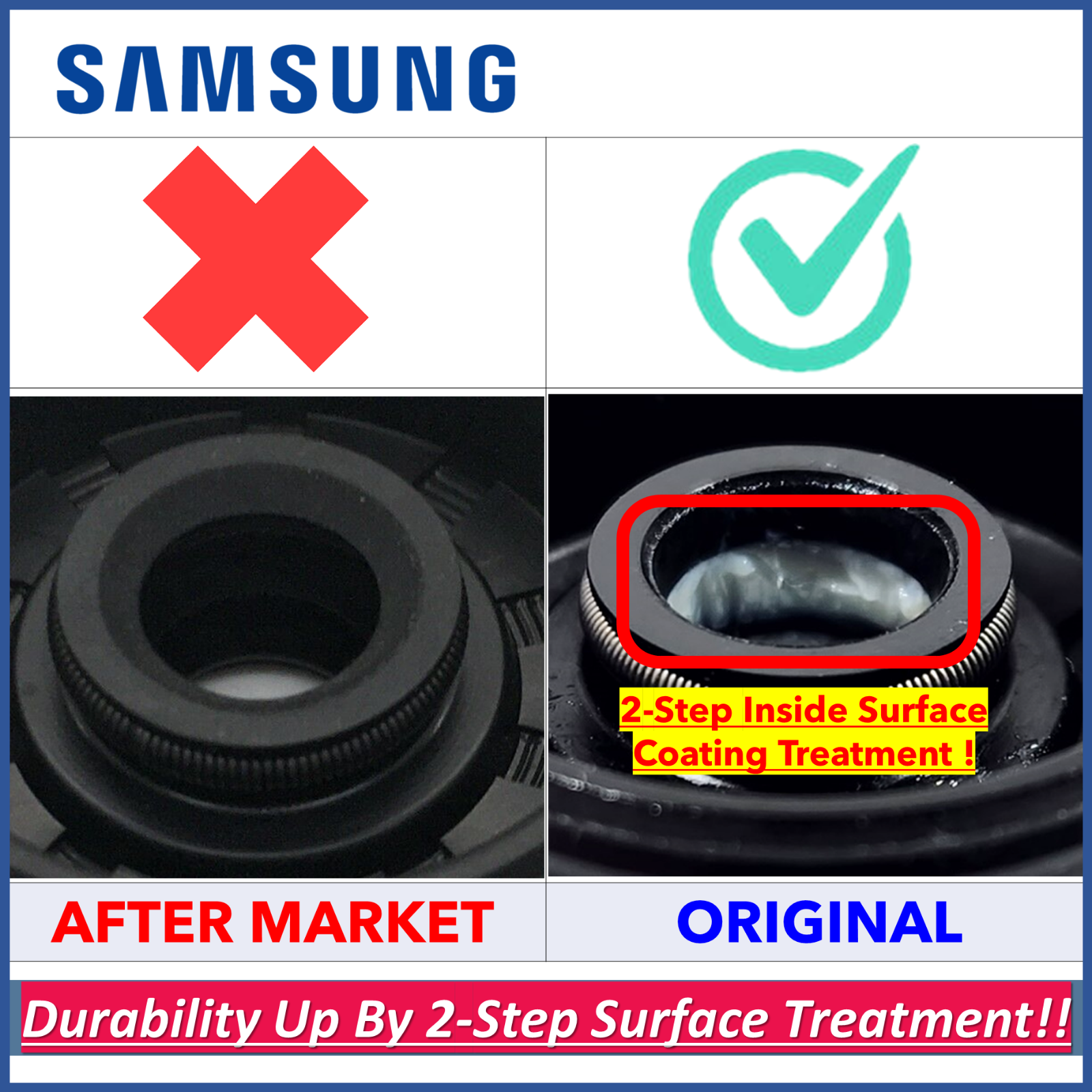 NEW GENUINE SAMSUNG OEM Parts Dishwasher Motor Shaft Seal DD62-00053A ...