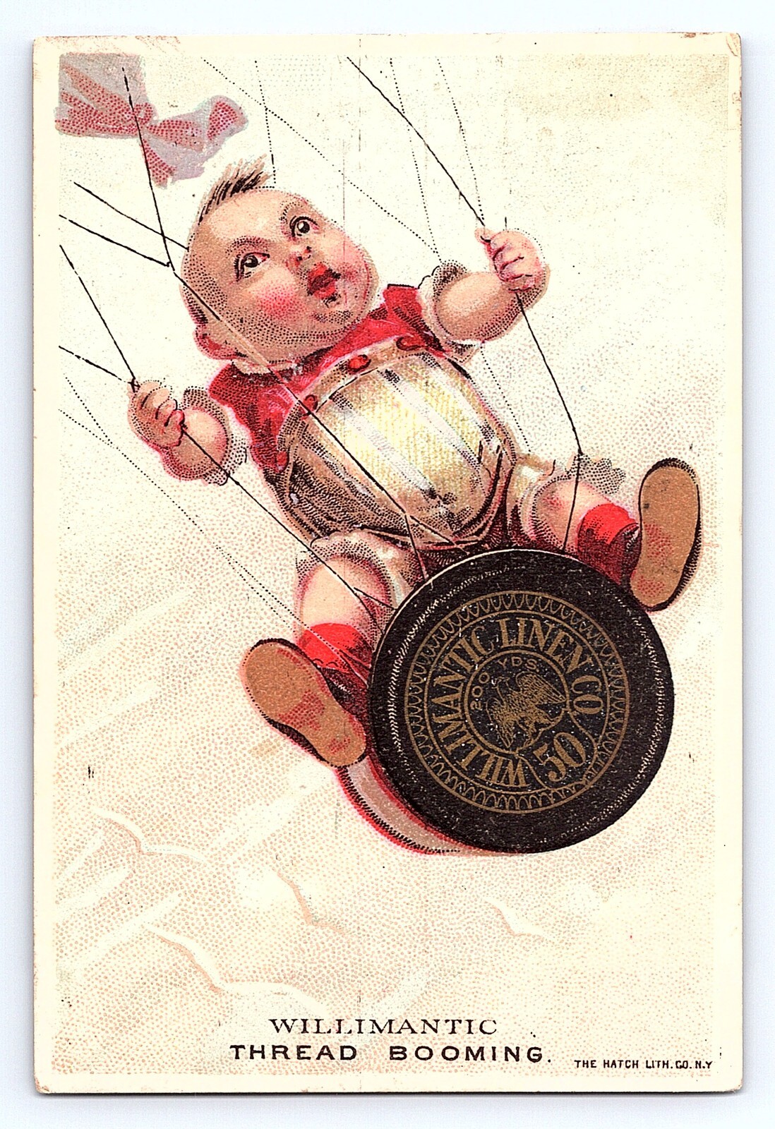 Willimantic Thread Booming 3" x 4 1/2" Six Cord Cotton Balloon Baby ...