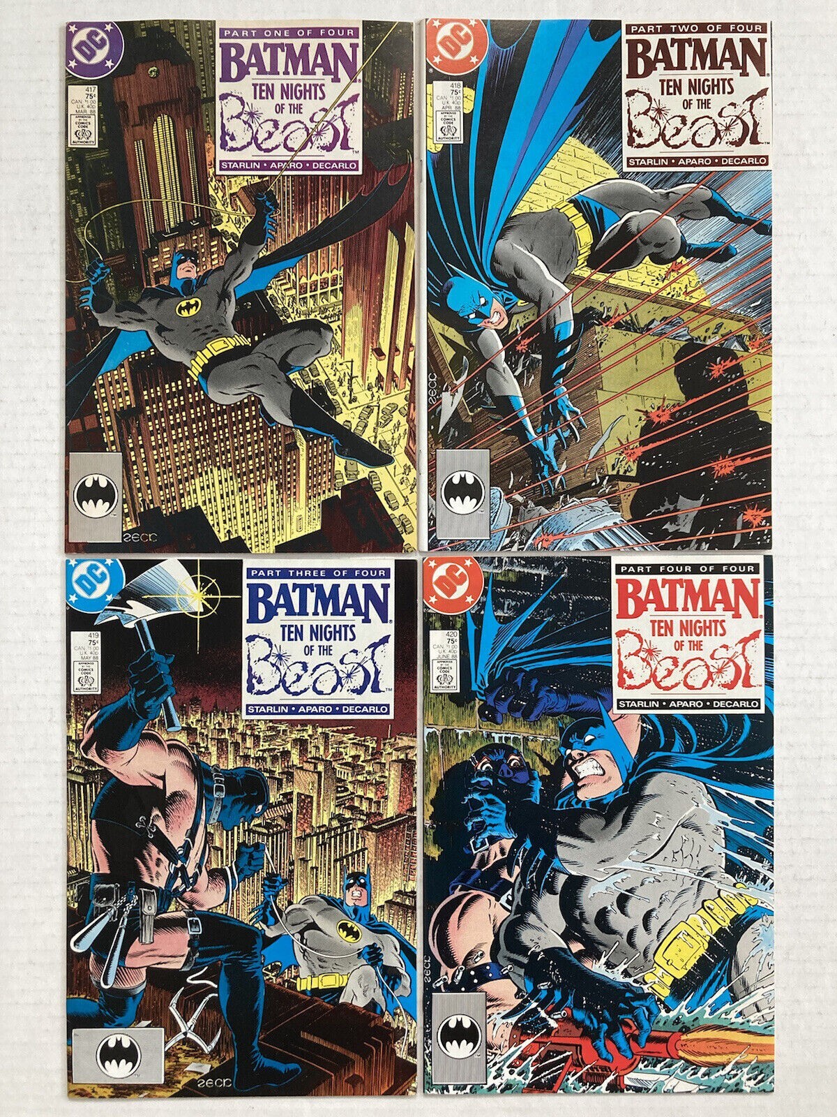 BATMAN #417-418 -419 -420 TEN NIGHTS OF THE BEAST SET~ KGBEAST (1988 ...