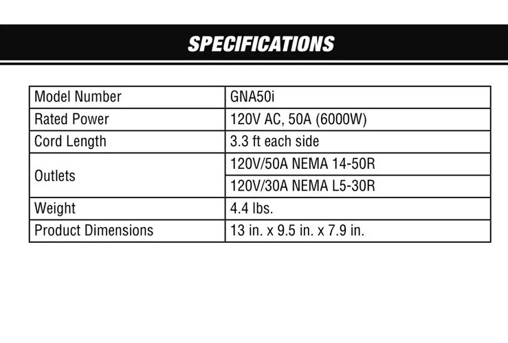 50-Amp 6000-Watt Parallel Connection Kit for Inverter Generators | eBay