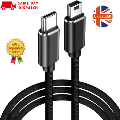 USB C to Mini USB Charger Data Cable for Dashcam Camera eg Nextbase ...