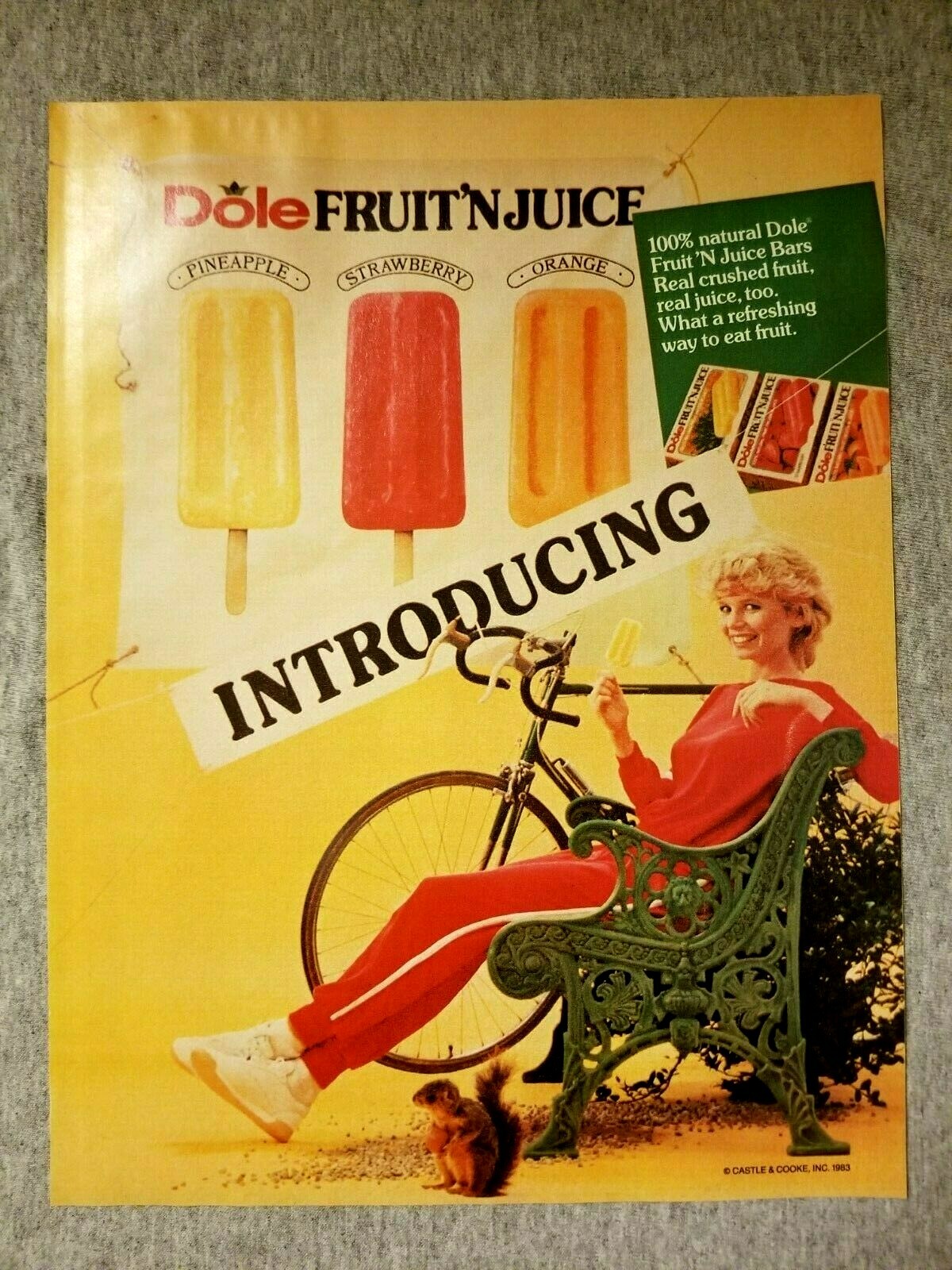 1984 Magazine Advertisement Page Dole Fruit'n Juice Bars Strawberry ...