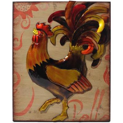 WALL DECOR 21.5" ~METAL WALL ART ROOSTER ~ WALL DECOR ~ METAL PLAQUE ...