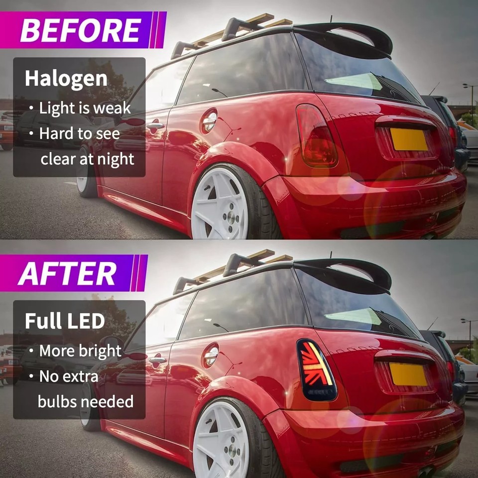 🔥E9 – Coppia Fanali Posteriori LED Neri – Mini Cooper R50 / R52 / R53🔥 ...