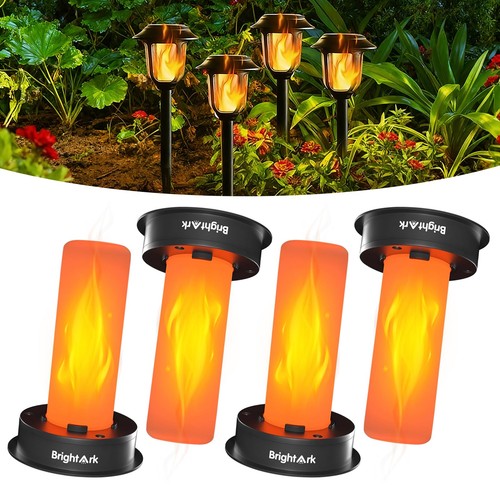 Brightark Solar Light Replacement Tops Parts with Flickering Flame Warm ...