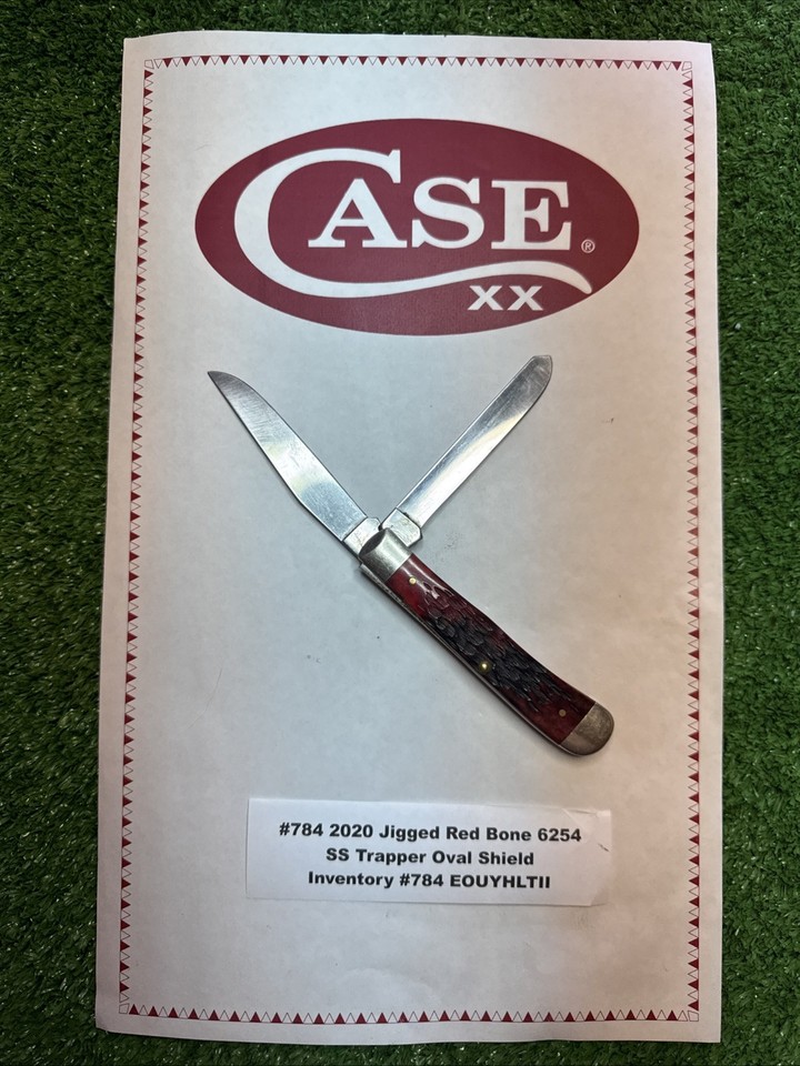 #784 2020 Jigged Red Bone 6254 SS Case Trapper pocket knife | eBay