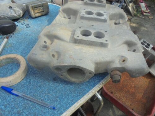 Edelbrock Aluminum Intake TRI POWER Offenhauser Pontiac #5161 IHRA NHRA ...