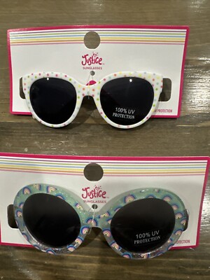 2 Pcs Justice Girls Sunglasses Ages 3+ 100% UV Protection | eBay