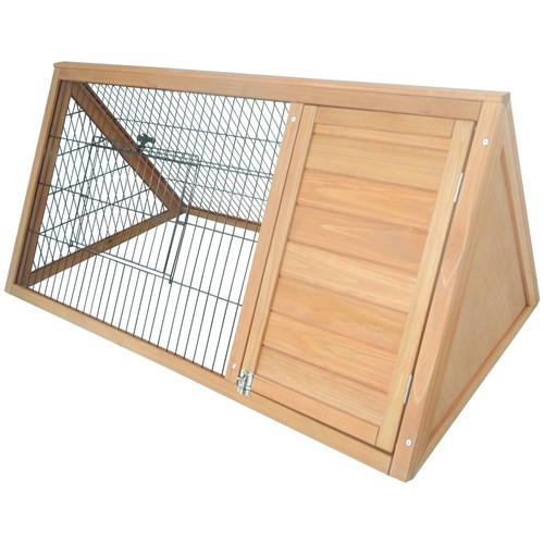Outdoor Rabbit Hutch House Chicken Coop Triangle Wooden Bunny Cage ...