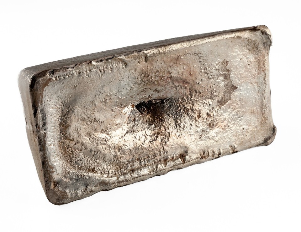 250 Oz. Hauser & Miller Vintage Old Pour .999 Fine Silver Bar w/ Wooden ...