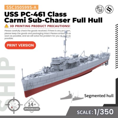 SSMODEL SSC350599S-A 1/350 Model Kit USS PC-461 Class Carmi Sub-Chaser ...