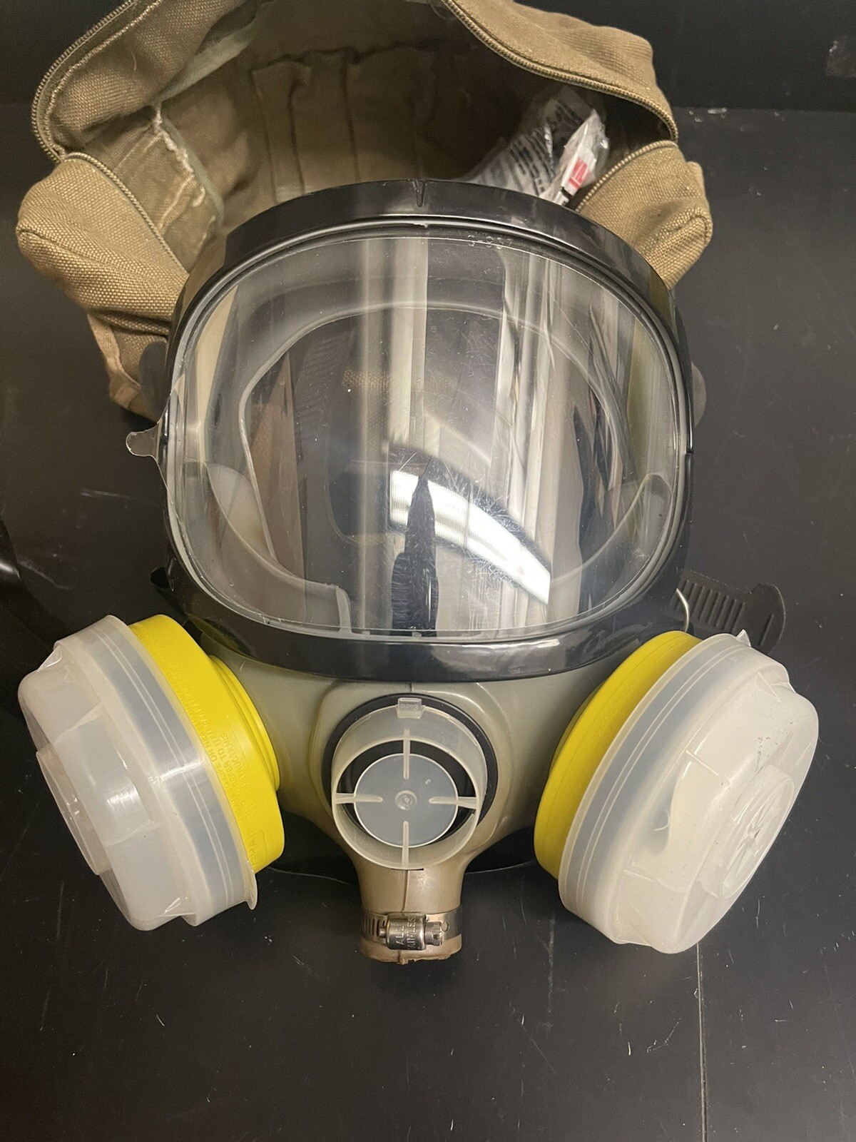 VINTAGE! WILSON SAFETY FULL FACEPIECE RESPIRATOR 6-STRAP FACE/ GAS MASK ...