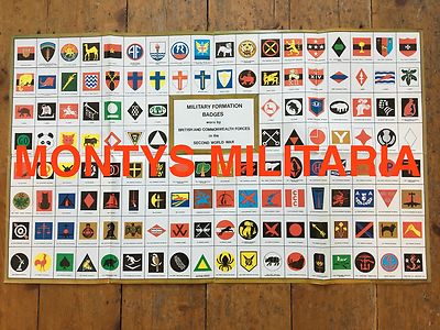Excellent WW2 British Army Formation Badges Div Signs Identification ...